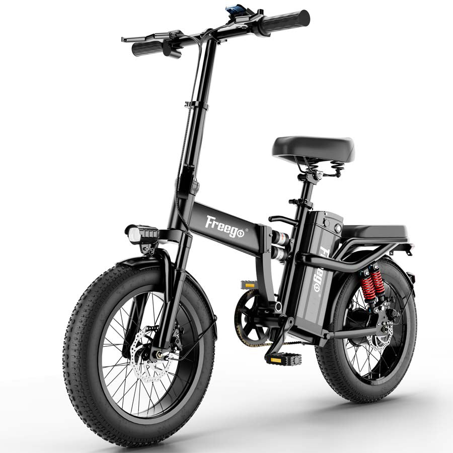Freego T1 Foldable Electric Bike 20AH Battery with 16"×3.0" Tire - llamaebike.com